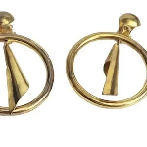 Vintage | Jewelry | Vintage Art Deco Trumpet Hoop Earrings Gold Tone ...